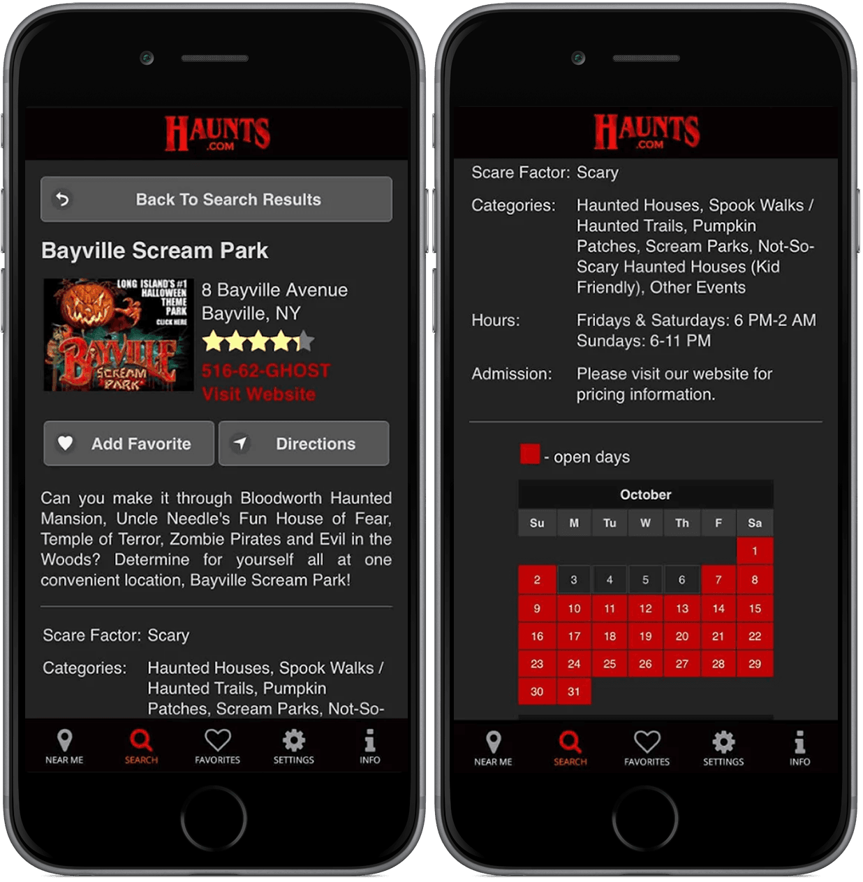 Haunts.com Phone App - Haunted.Tours